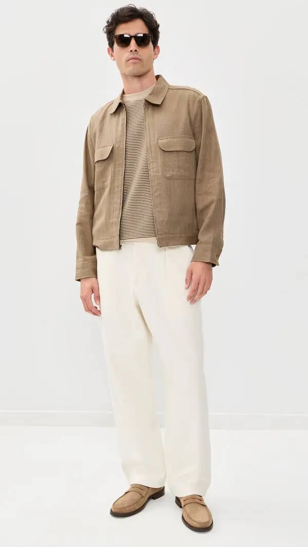 Madewell Herringbone Linen Zip Jacket