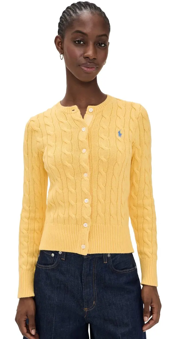 Polo Ralph Lauren Cable Knit Cotton Cardigan - Beach Yello