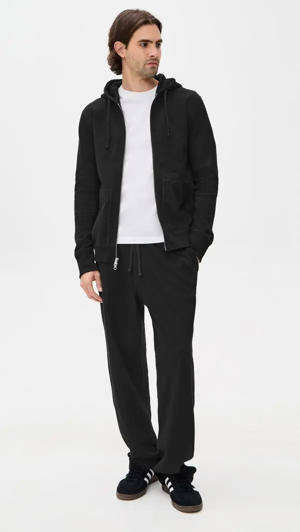 Reigning Champ Midweight Slim Zip Hoodie - Black