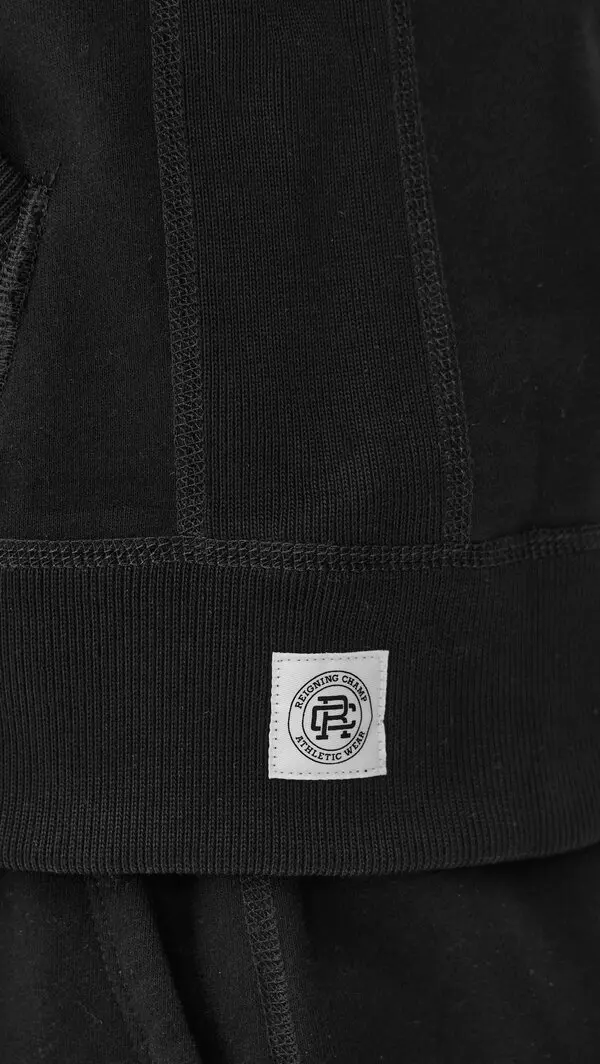 Reigning Champ Midweight Slim Zip Hoodie - Black