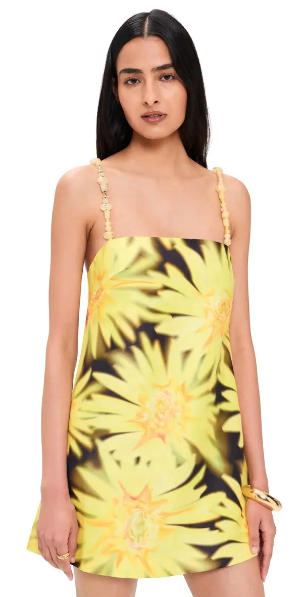 THE WOLF GANG Palma Mini Dress - Chocolate Sunflower