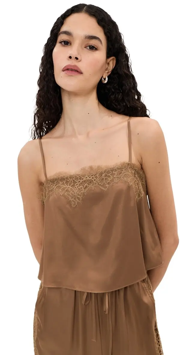 LE BOP Sienna Satin Top - Hazelnut