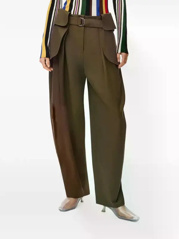 Loewe Belted Pleated Cargo Pants - Green