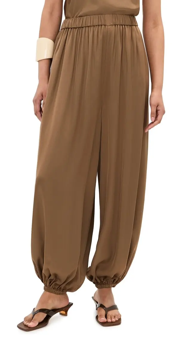 LE BOP Hunter Satin Balloon Pants - Hazelnut