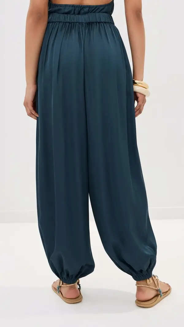 LE BOP Hunter Satin Balloon Pants - Navy