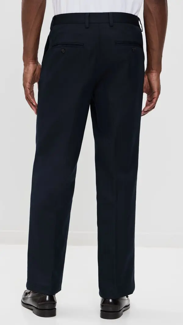 AARON LEVINE Cotton Linen Flat Front Trousers