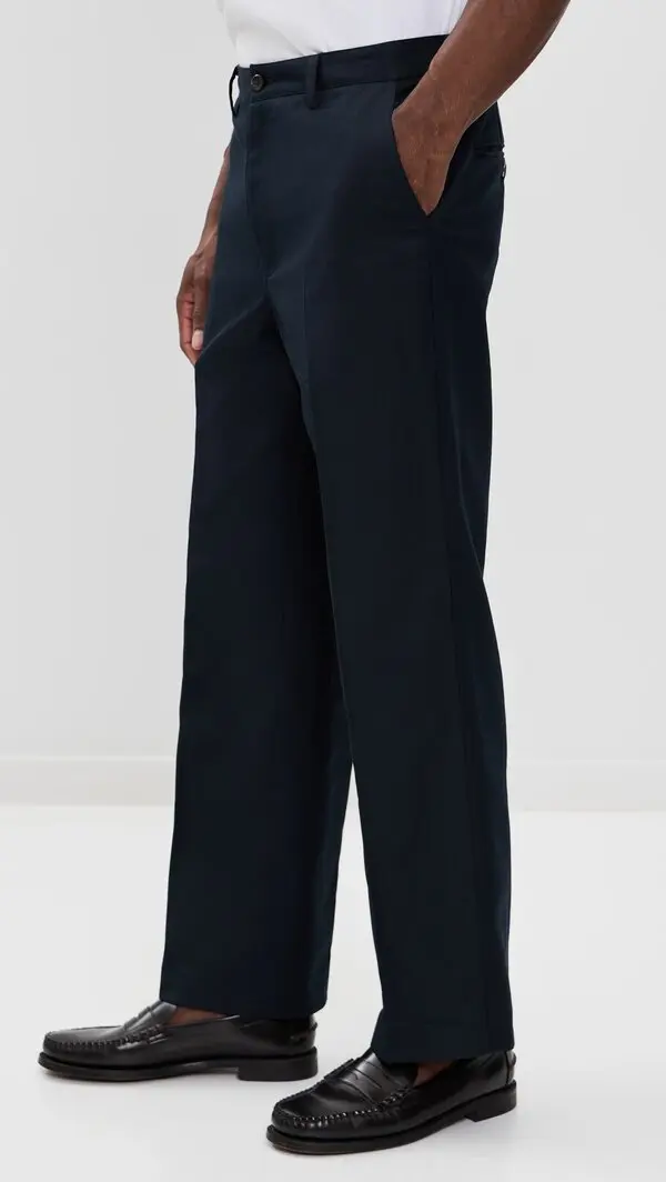 AARON LEVINE Cotton Linen Flat Front Trousers
