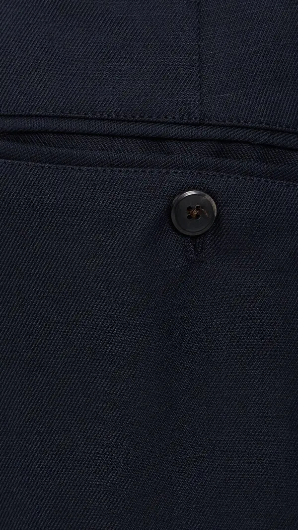 AARON LEVINE Cotton Linen Flat Front Trousers