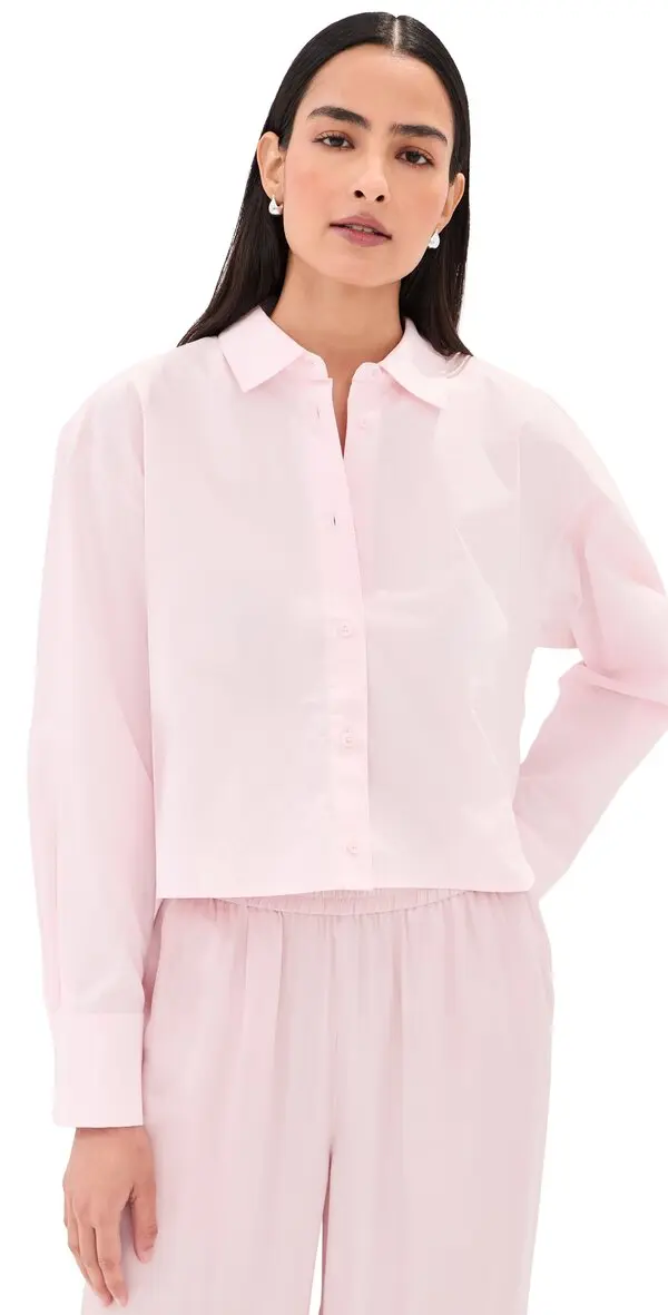 LE BOP Felicity Poplin Top - Pale Pink