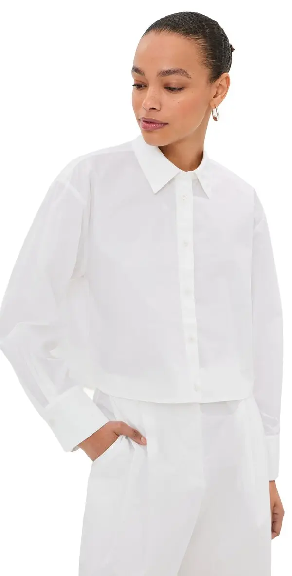 LE BOP Felicity Poplin Top - White