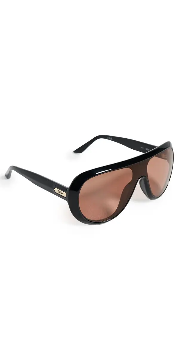 Quay Set List Aviator Sunglasses - Black/dark Apricot