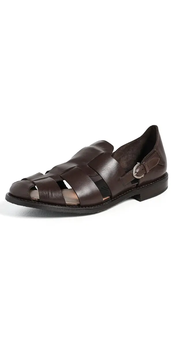 Allen Edmonds Leather Ravello Sandals - Dark Brown