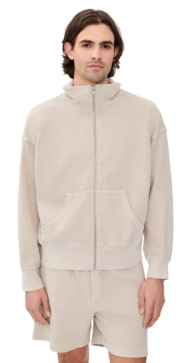 ASHER Waffle Knit Zip Jacket