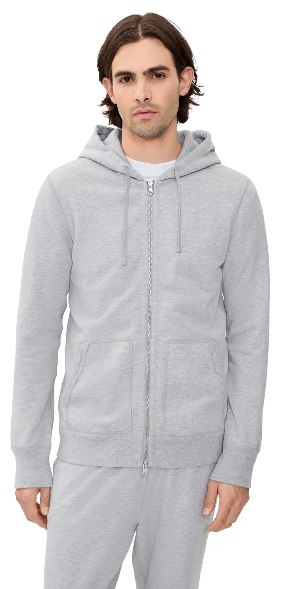 Reigning Champ Midweight Terry Slim Zip Hoodie - Hgrey