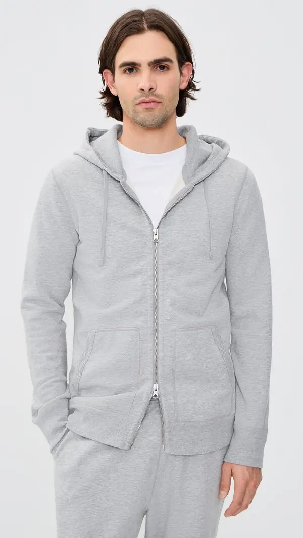 Reigning Champ Midweight Terry Slim Zip Hoodie - Hgrey