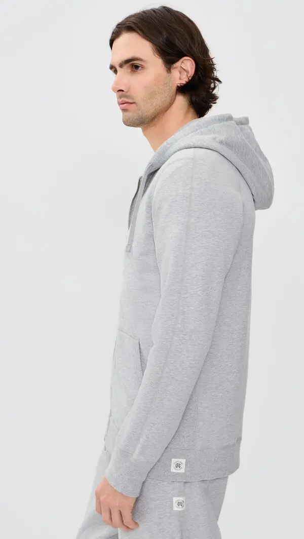 Reigning Champ Midweight Terry Slim Zip Hoodie - Hgrey