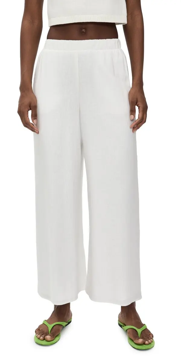 Show Me Your Mumu Wide Leg Linen-blend Pants - White Linen