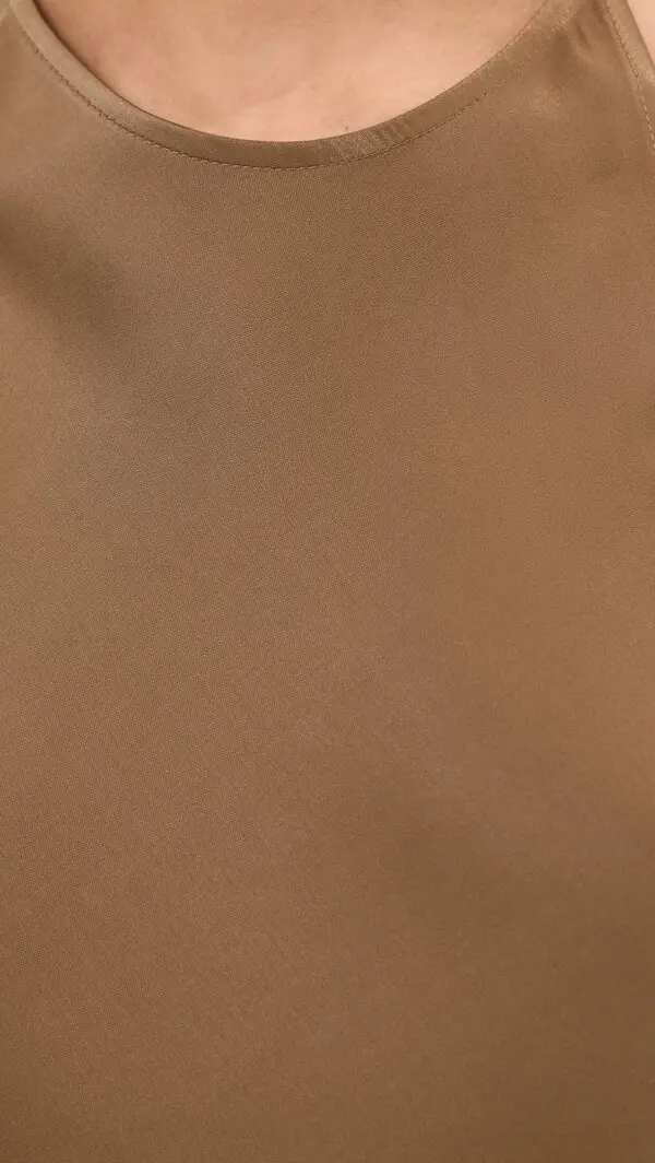 LE BOP Greer Satin Halter Neck Top - Hazelnut