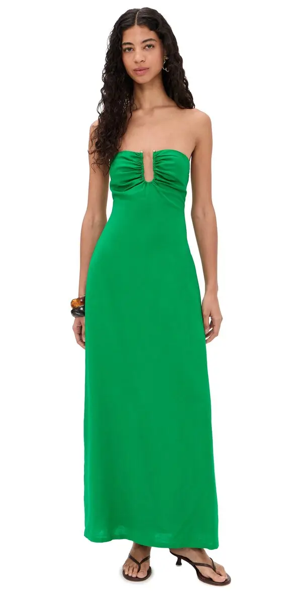 SEVEN WONDERS Martha Strapless Maxi Dress - Green