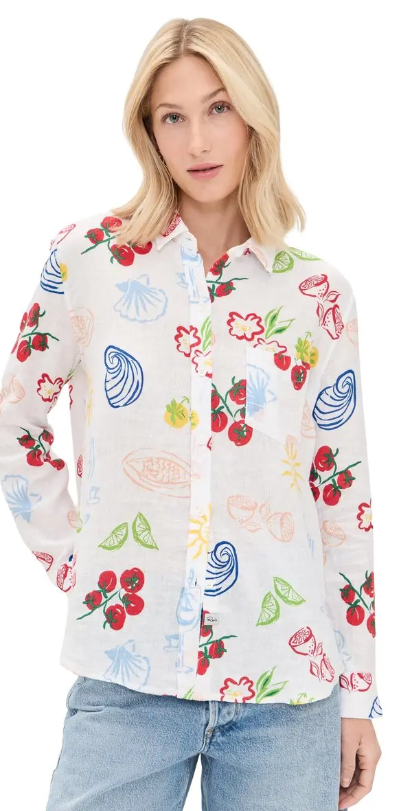 Rails X Giadzy Charli Printed Button Down Shirt - White Antipasti