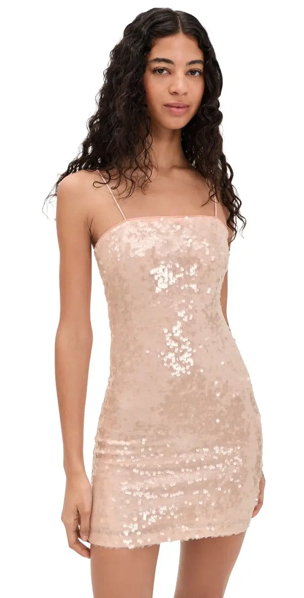 Alice + Olivia Delora Sequin Mini Dress - English Rose