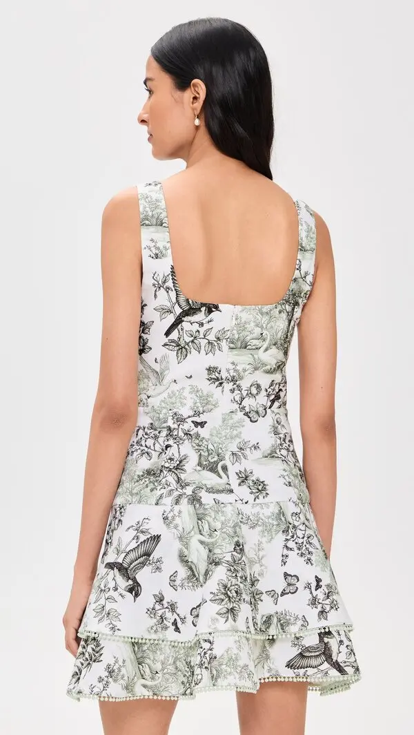 Alice + Olivia Miriam Sweetheart Drop Waist Tiered Mini Dress - Daybreak