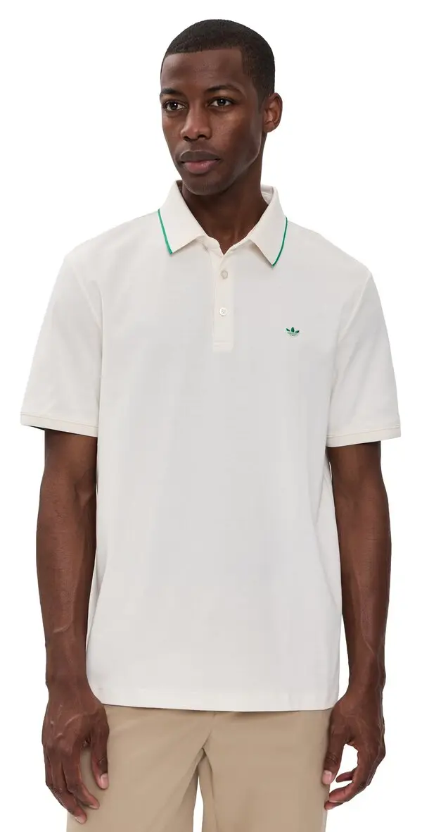 Adidas Originals Twistknit Trefoil Polo - Chalk White/court Green