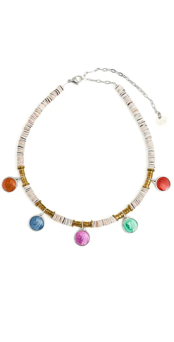 HIJAS DE PUKA Mother Mary Multi Necklace - Rose Grey