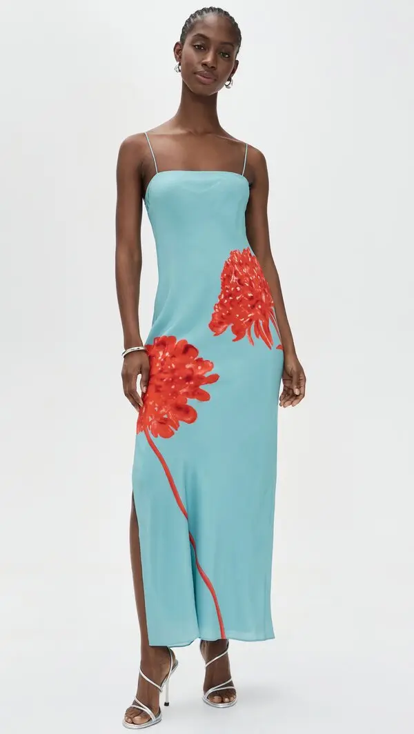 SIR. Amelie Silk Floral Print Maxi Slip Dress - Flore