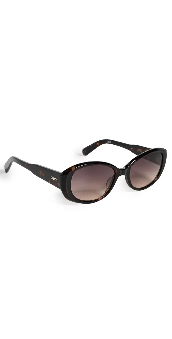 Quay Oval Sunglasses - Dark Tort/dark Fawn