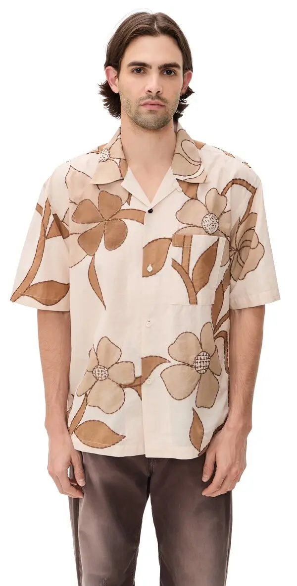 KARDO Rohit Hand Embroidered Shirt - Tan