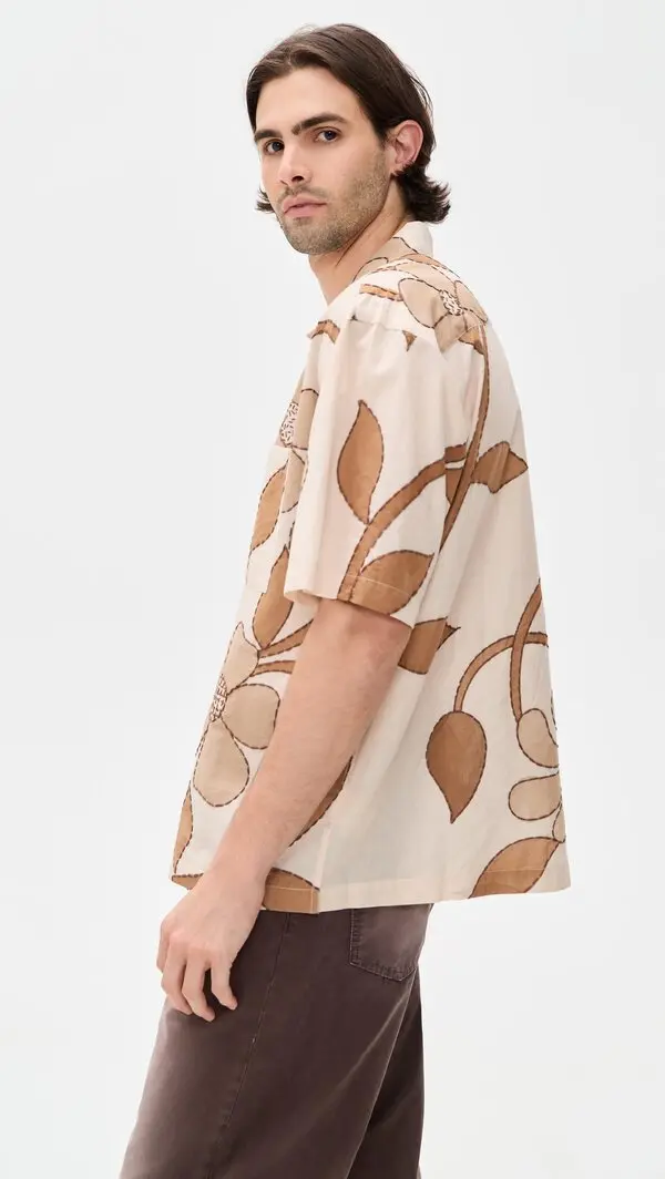 KARDO Rohit Hand Embroidered Shirt - Tan