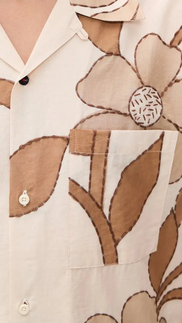 KARDO Rohit Hand Embroidered Shirt - Tan