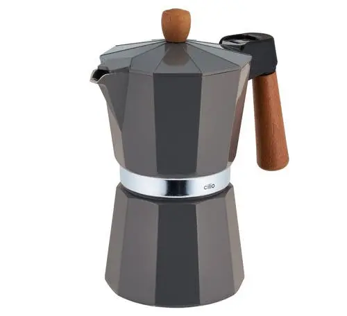 CILIO Legno Stovetop Espresso Maker - Gray
