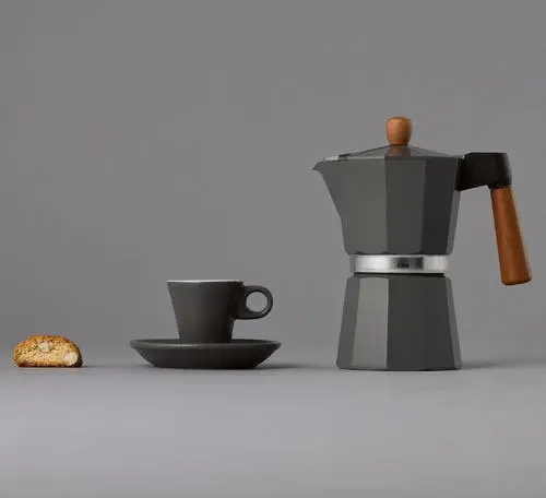 CILIO Legno Stovetop Espresso Maker - Gray