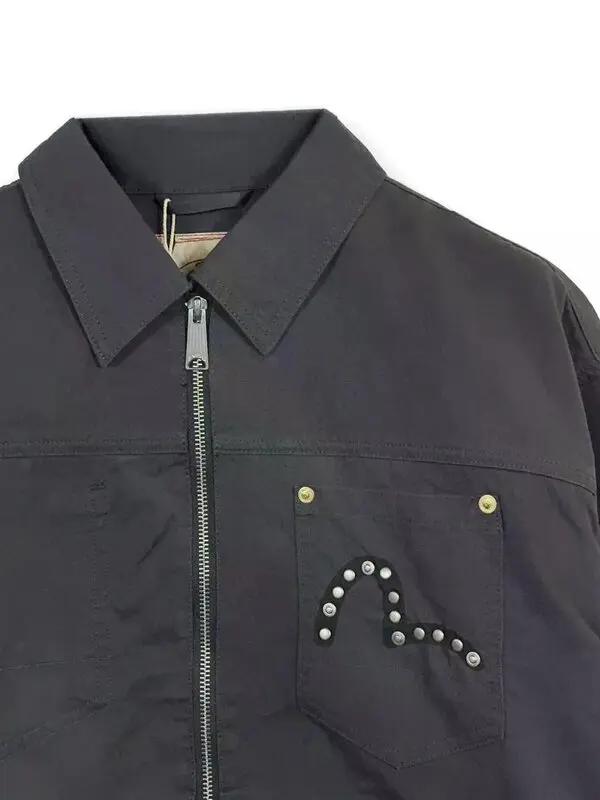 EVISU Graphic-print Bomber Jacket With Studded Detailing
