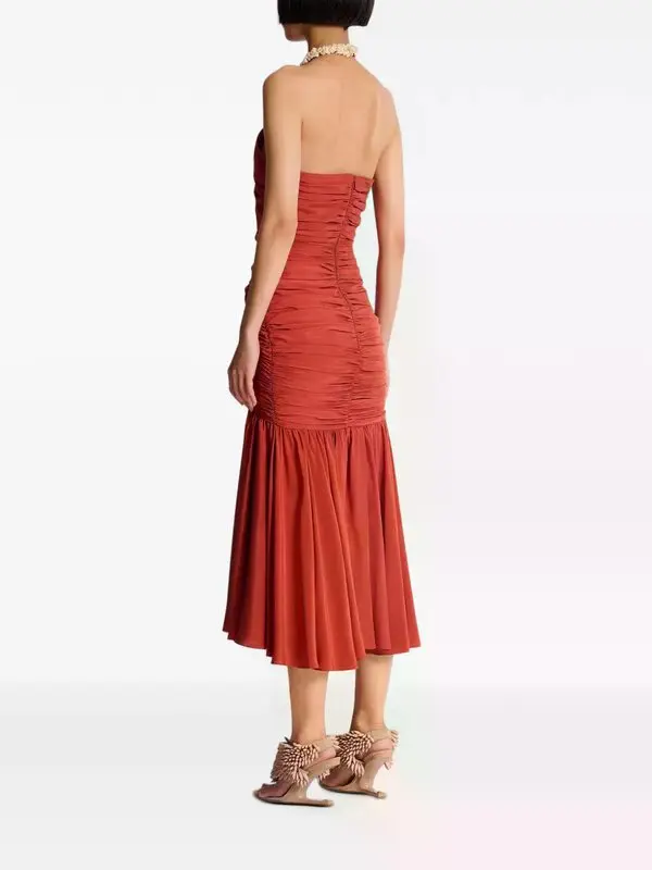 Balmain Ruched Halterneck Midi Dress