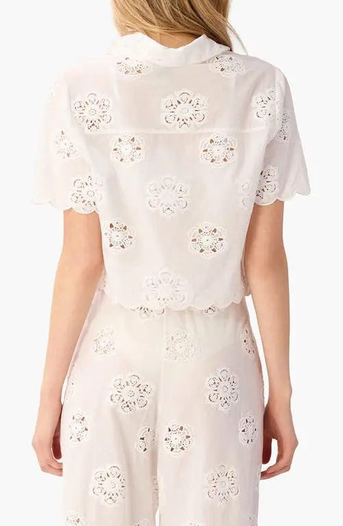 Cami Nyc Xana Floral Embroidery Woven Crop Top