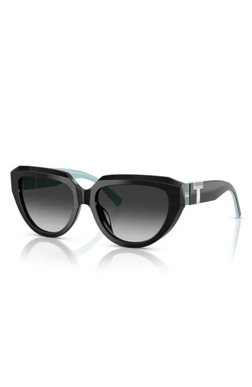 Tiffany & Co. 55mm Pillow Sunglasses - Black/grey Gradient
