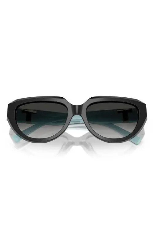 Tiffany & Co. 55mm Pillow Sunglasses - Black/grey Gradient