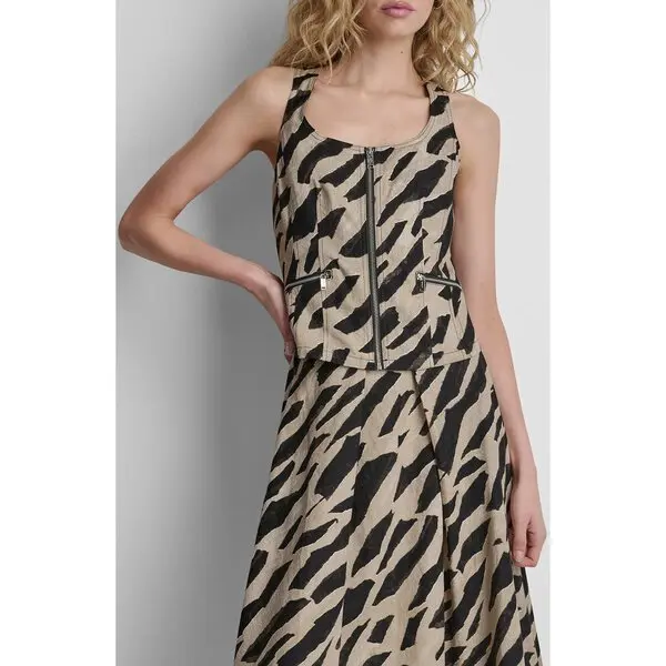 Dkny Animal Print Sleeveless Top - Geo Animal