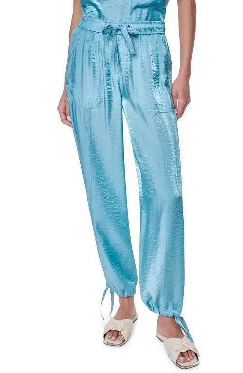 Dkny Tied Cuff Crinkled Ankle Pants - Cameo Blue