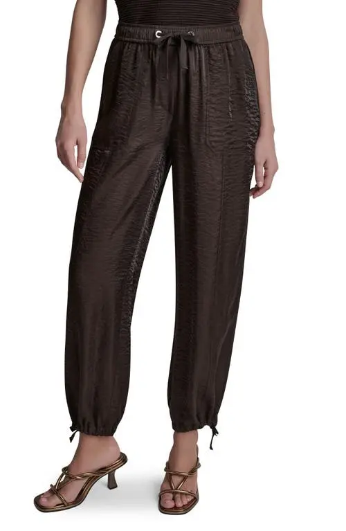 Dkny Tied Cuff Crinkled Ankle Pants - Tobacco