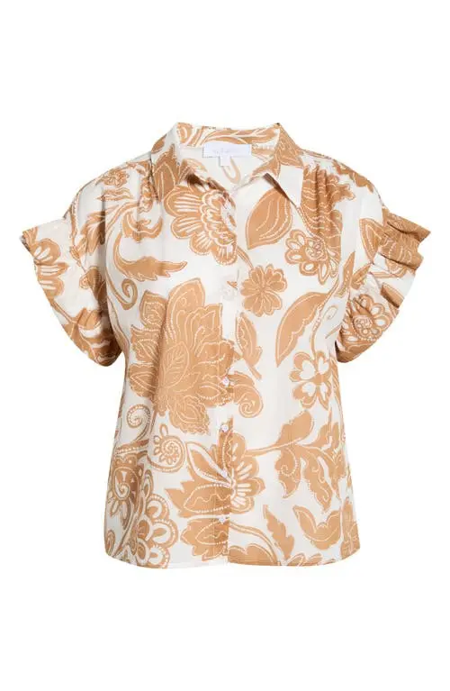 SUGARLIPS Nadya Floral Short Sleeve Button-up Shirt