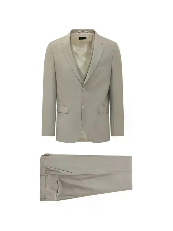 BOSS Three-piece Wool Suit - Neutrals