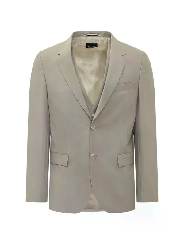 BOSS Three-piece Wool Suit - Neutrals