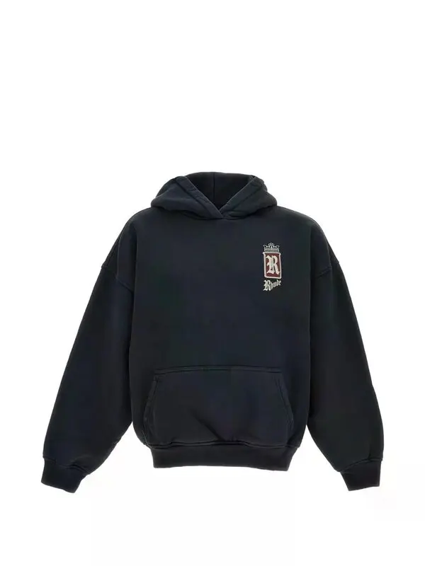 Rhude Logo-print Cotton Hoodie - Blue