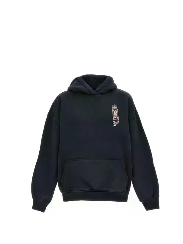 Rhude Logo-print Cotton Hoodie - Blue