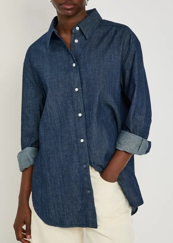 Another Tomorrow Chambray Denim Shirt