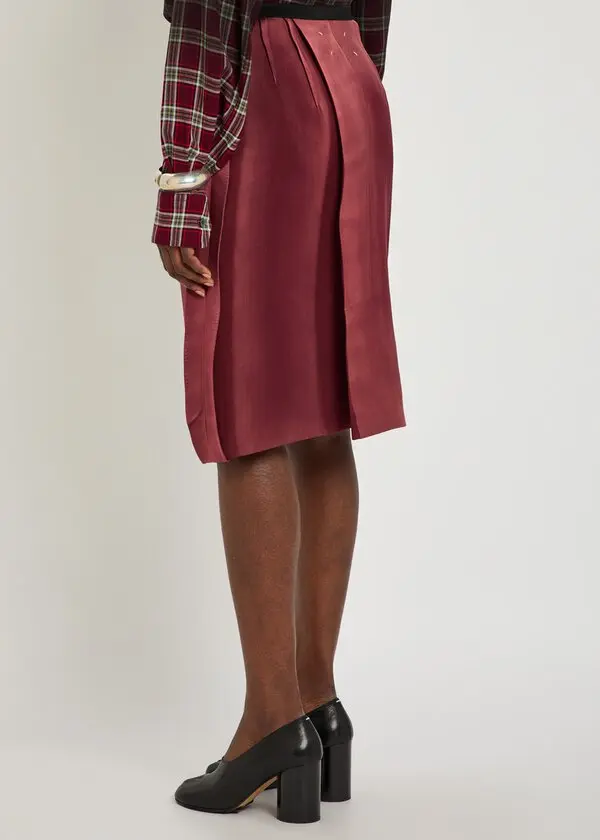 MAISON MARGIELA Reverse-effect Satin Midi Skirt